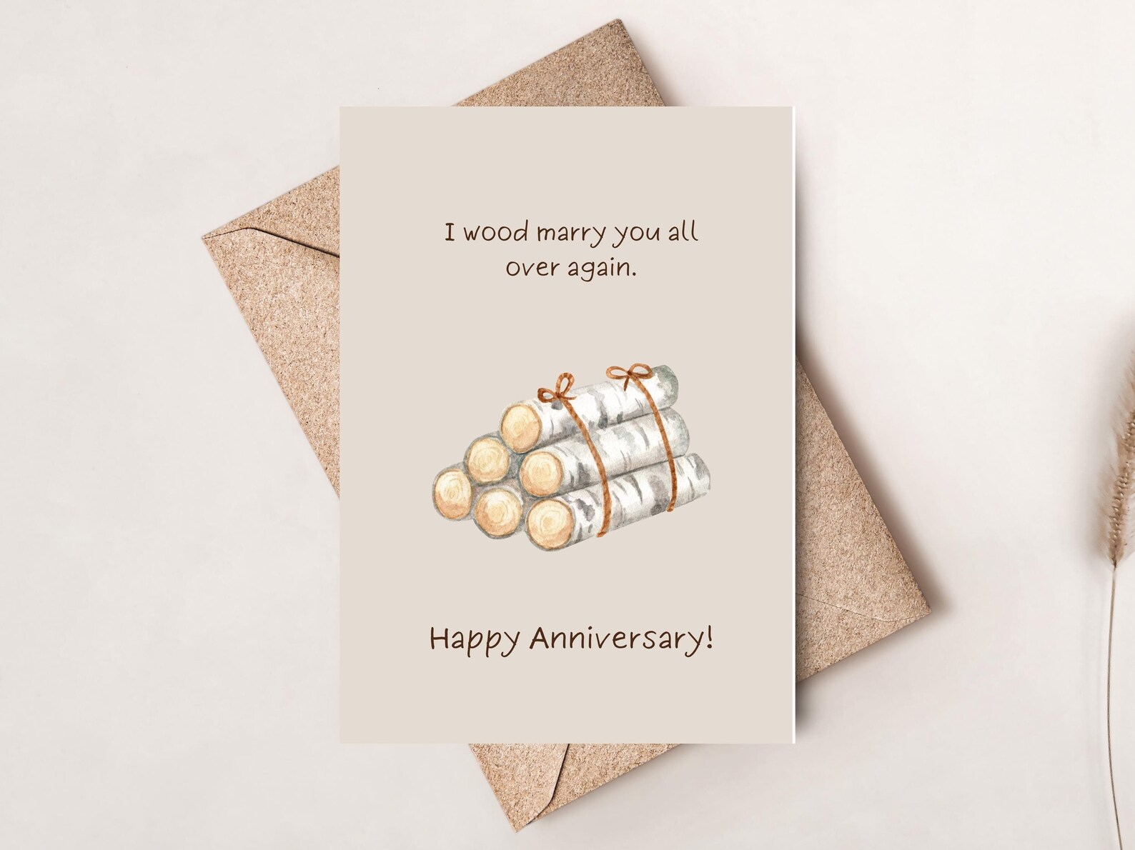 Punny Anniversary Card, Card for Significant Other/husband/wife, Wood ...