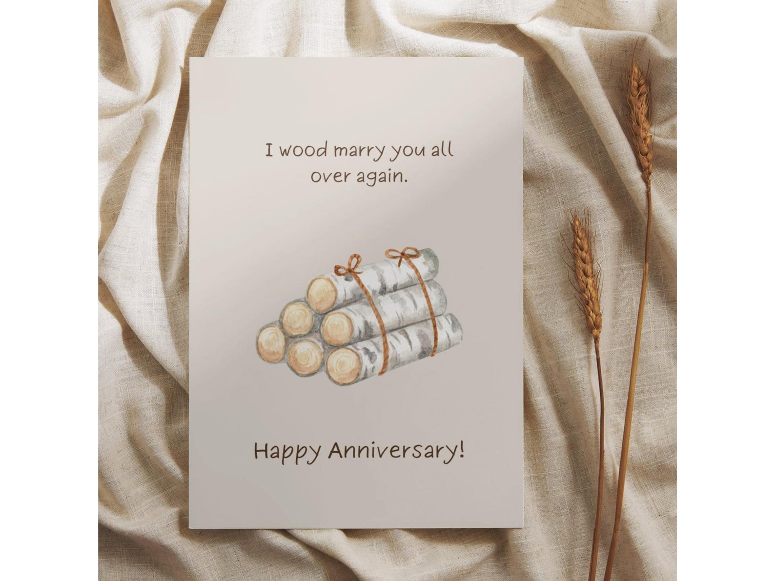 Punny Anniversary Card, Card for Significant Other/husband/wife, Wood ...