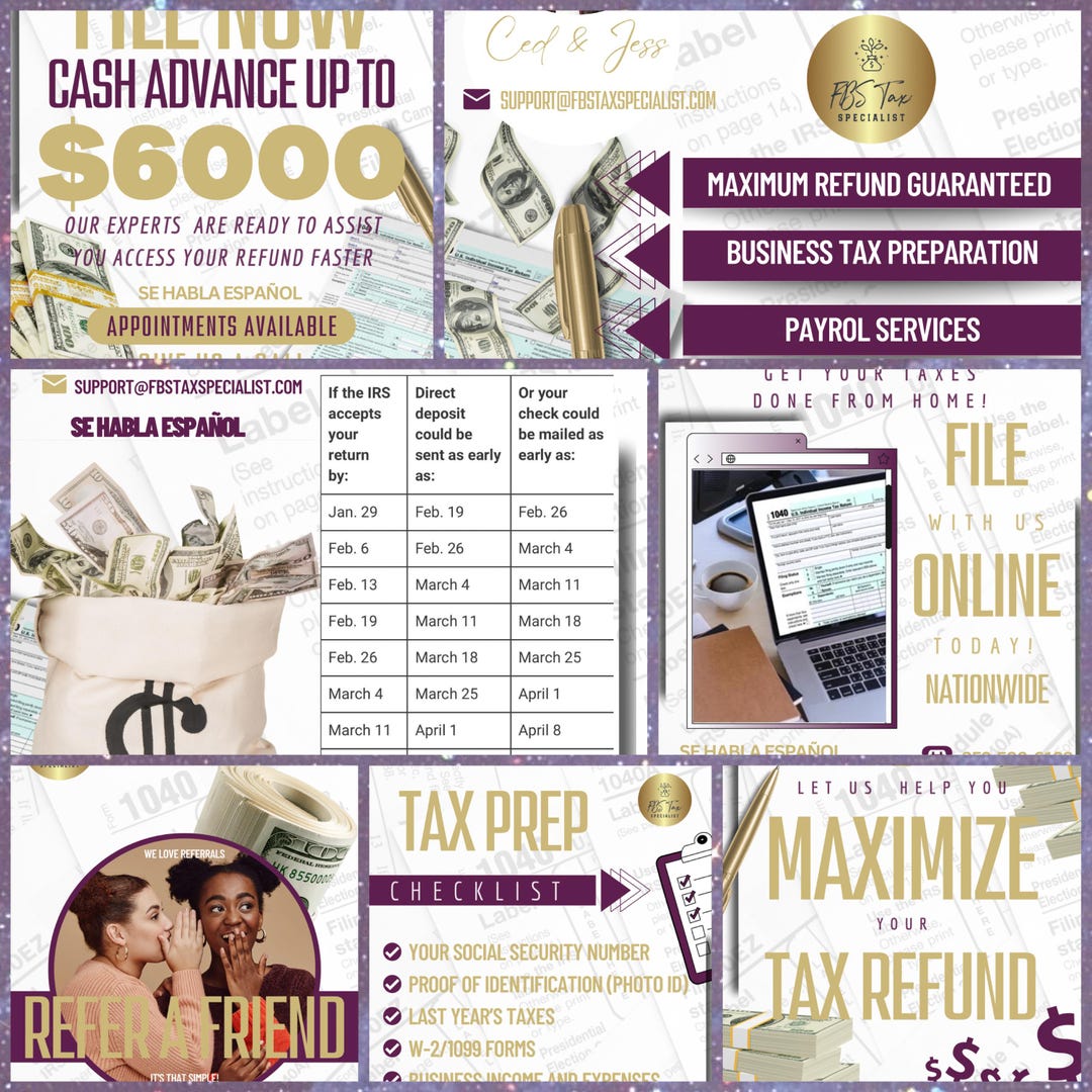Tax Prep Flyer Bundle - Etsy