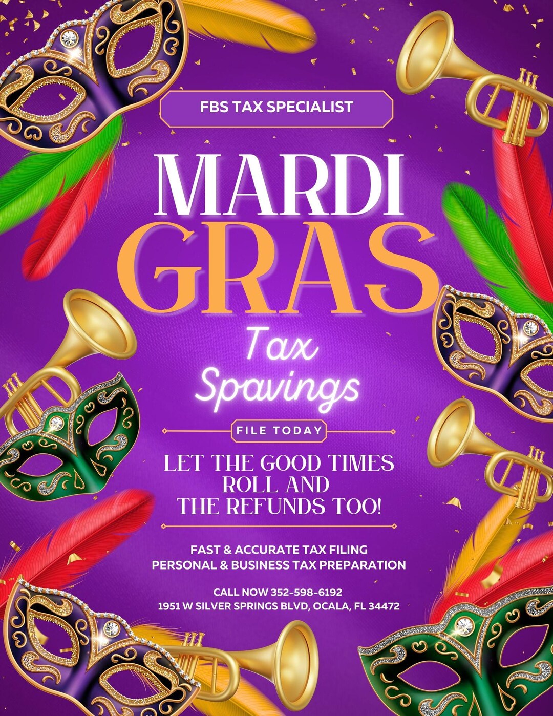 Mardi Gras Tax Flyers - Etsy