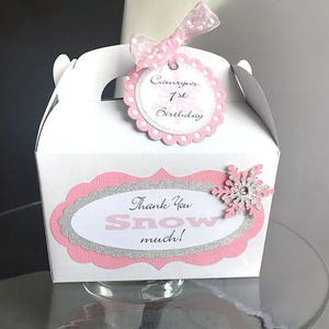 Snowflake Favor Boxes, Winter Wonderland Goodie Box, Winter Onederland ...