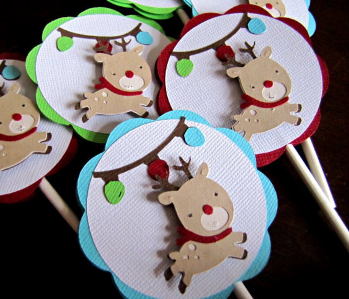 Reindeer Party Favor Boxes: Christmas Goodie Treat Box, Cookie Exchange ...