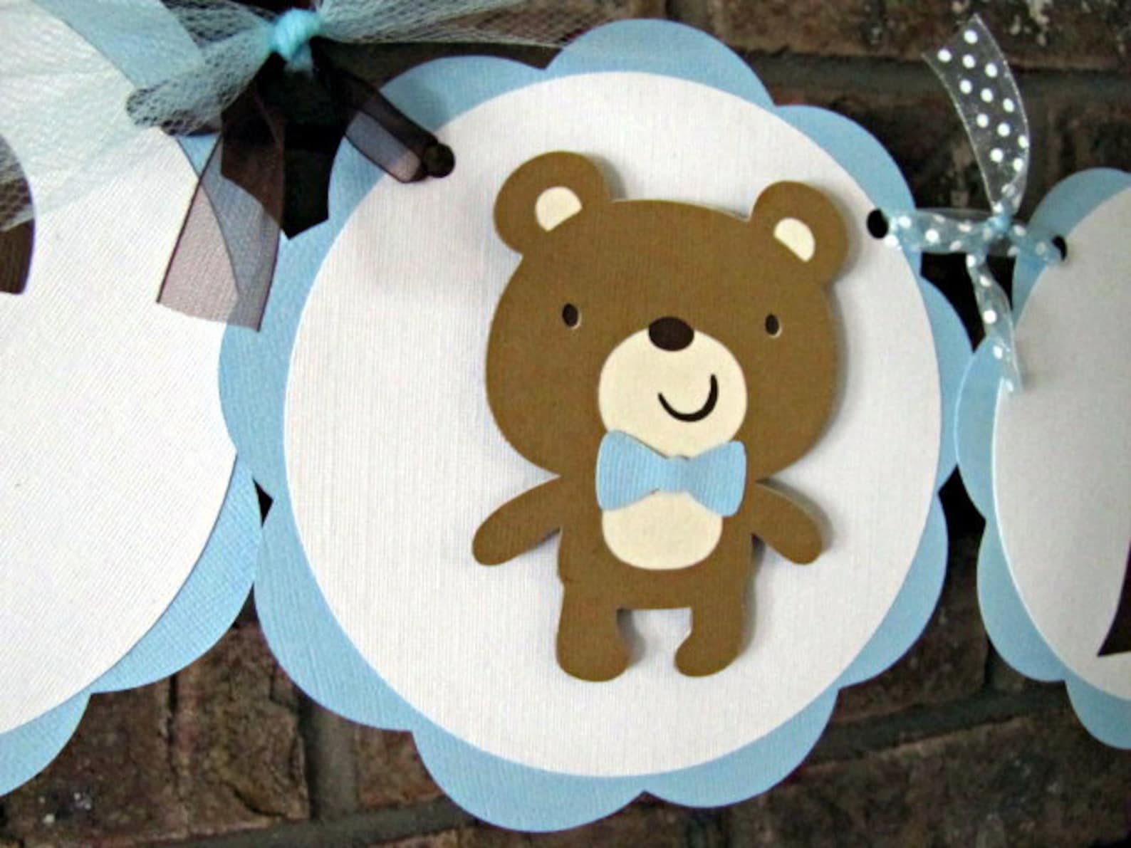 Teddy Bear Banner Bear Birthday Party Decoration Boy Baby - Etsy