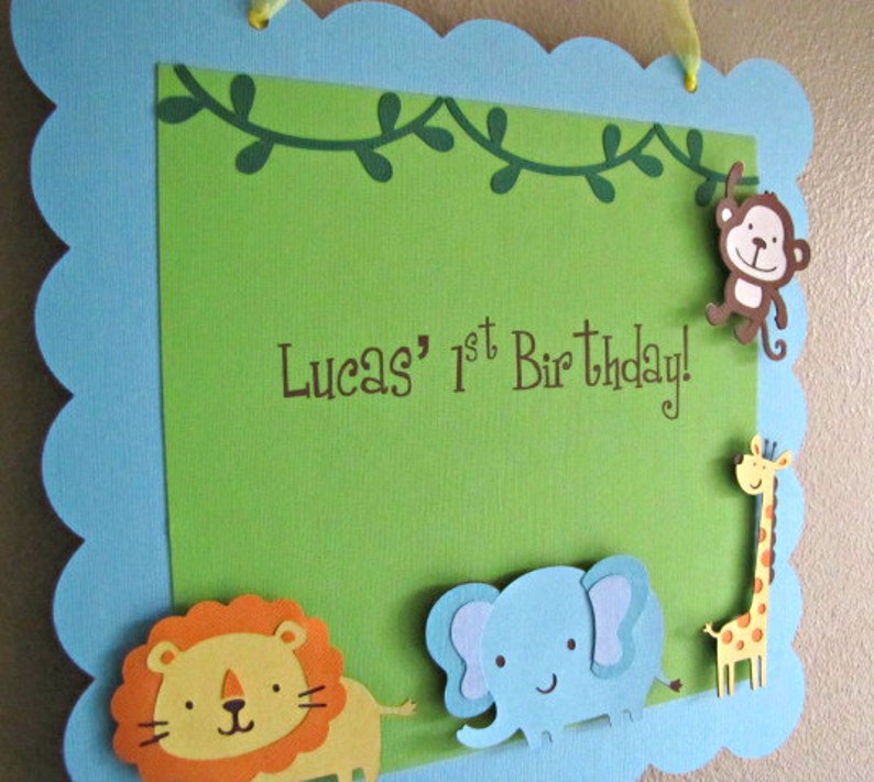 Jungle Birthday Party Door Sign Safari Baby Shower Welcome | Etsy