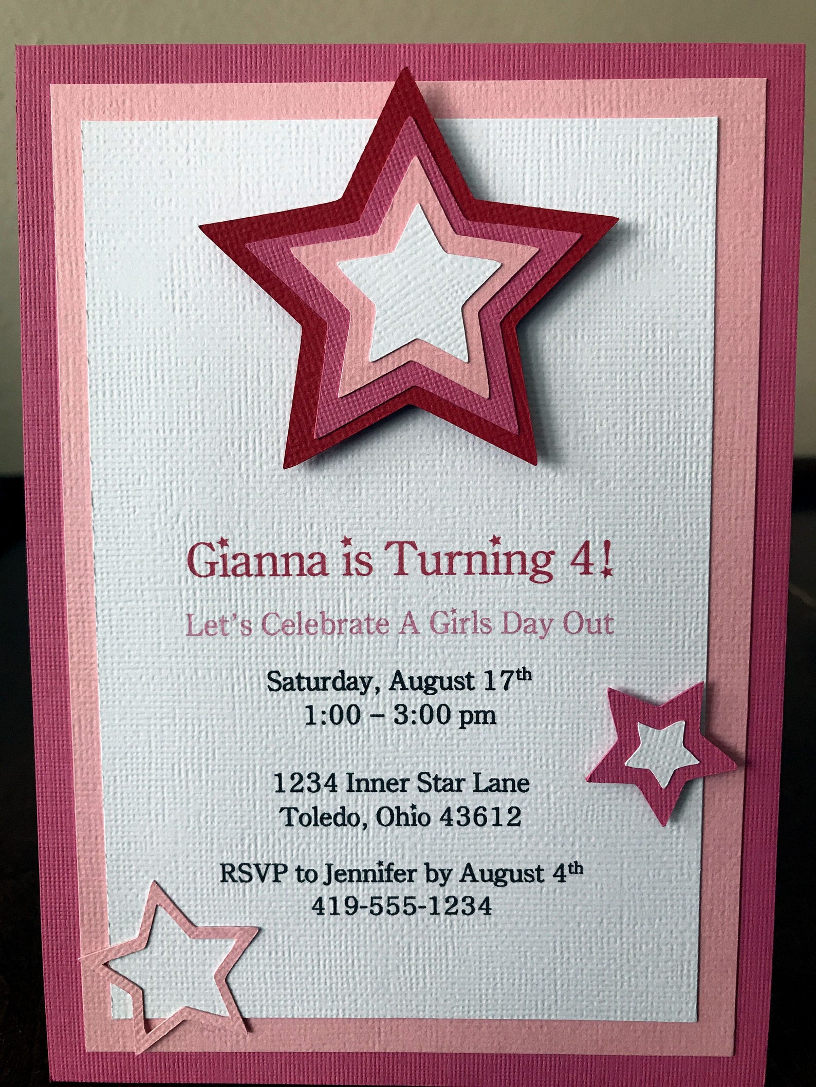 Star Party Invitation Girl Doll Party Invitation American | Etsy