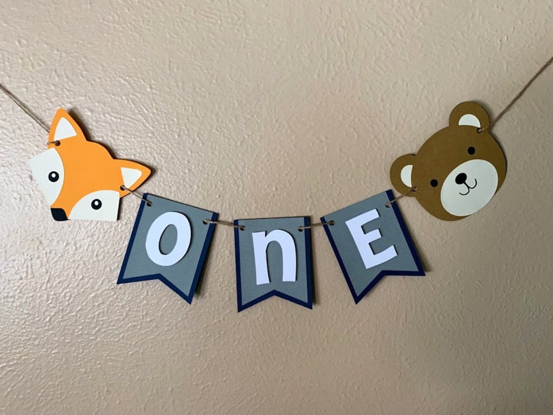 Woodland Party High Chair Banner,forest Animal Birthday Party,wild One ...