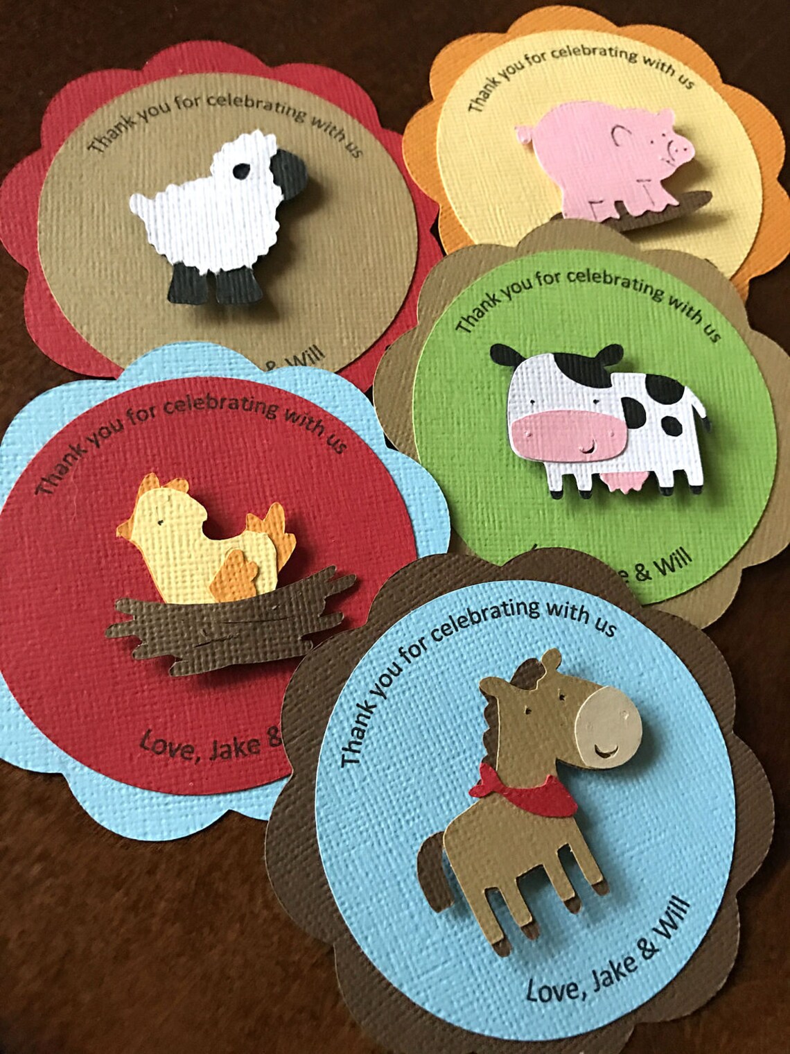 Farm Animal Favor Tags Barn Birthday Party Goodie Bag Tag | Etsy