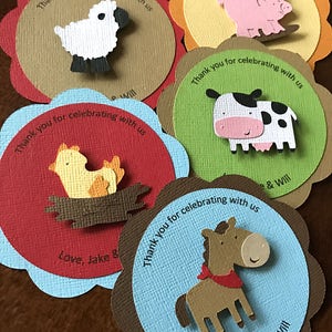 Farm Animal Favor Tags, Barn Birthday Party Goodie Bag Tag, Farm Baby ...