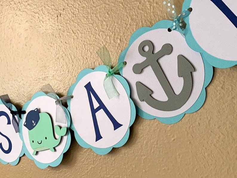 Nautical Baby Shower Banner Ahoy It's A Boy Party | Etsy