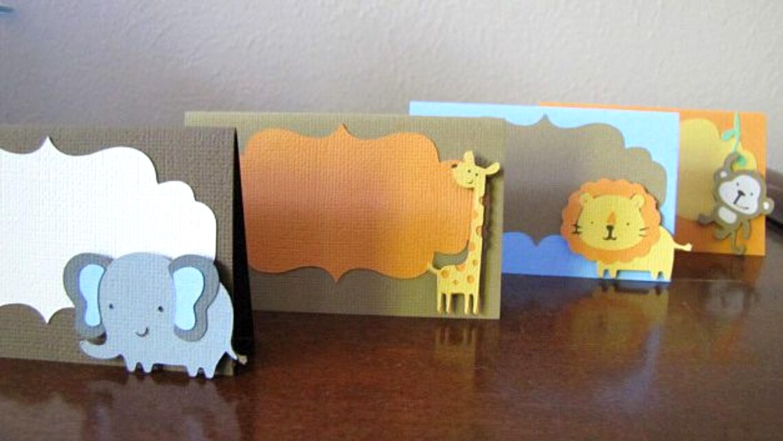 Safari Party Food Tent Cards: Jungle Animal Place Cards, Set of 10 - Etsy