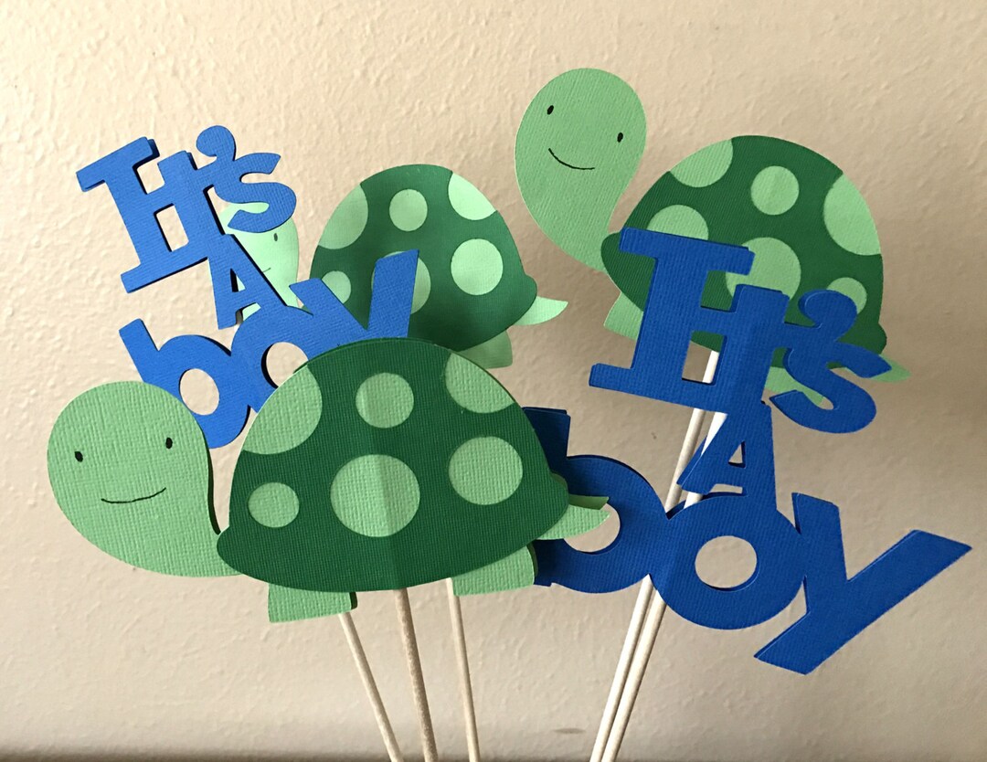 Turtle Baby Shower Centerpiece, Turtle Birthday Party Decoration - Etsy