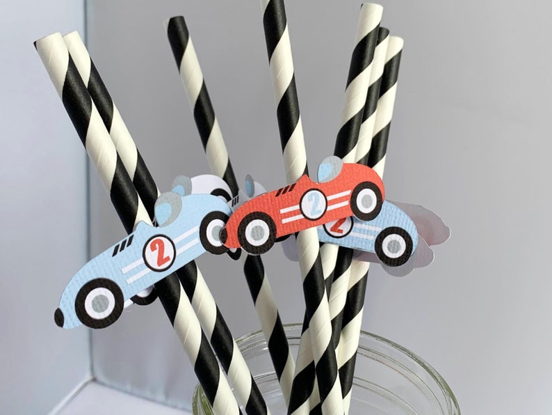 Vintage Race Car Straws, Two Fast Birthday Party Decoration, Fast One ...