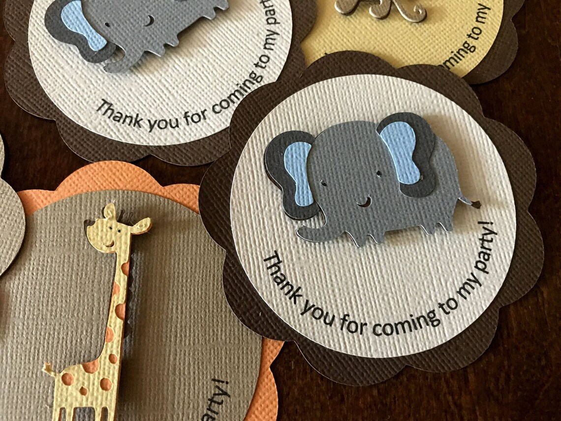Personalized Safari Birthday Party Favor Tags Jungle Baby - Etsy