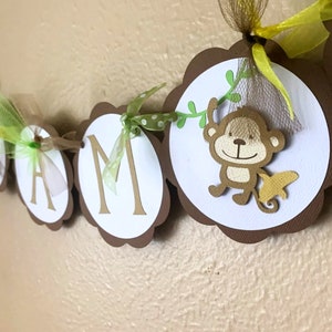 Monkey Party Cake Topper, Girl Monkey Birthday Decoration, Jungle Cake ...