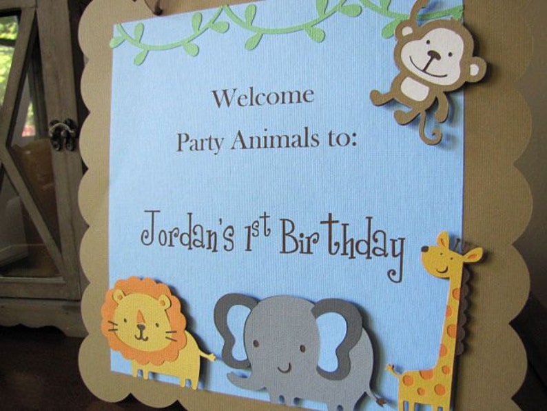 Safari Animal Door Sign Jungle Birthday Party Welcome Sign | Etsy