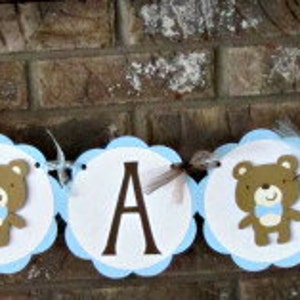 Teddy Bear Banner, Bear Birthday Party Decoration, Boy Baby Shower ...