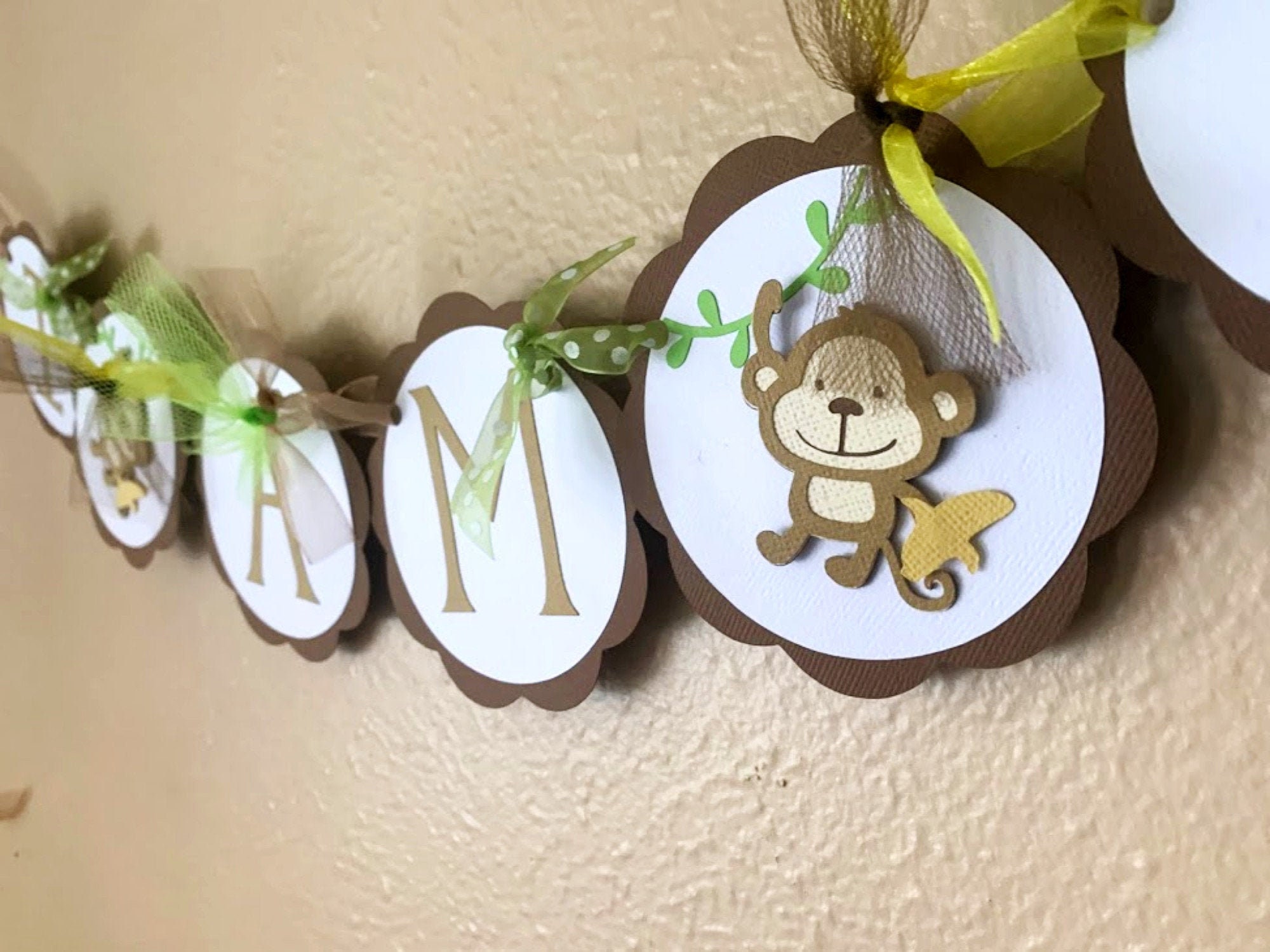 Monkey Party High Chair Banner, Jungle 1st Birthday, Safari Photo Shoot ...
