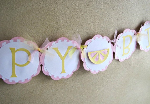 Pink Lemonade Party Banner, Lemonade Birthday Decoration by Scrap Your ...
