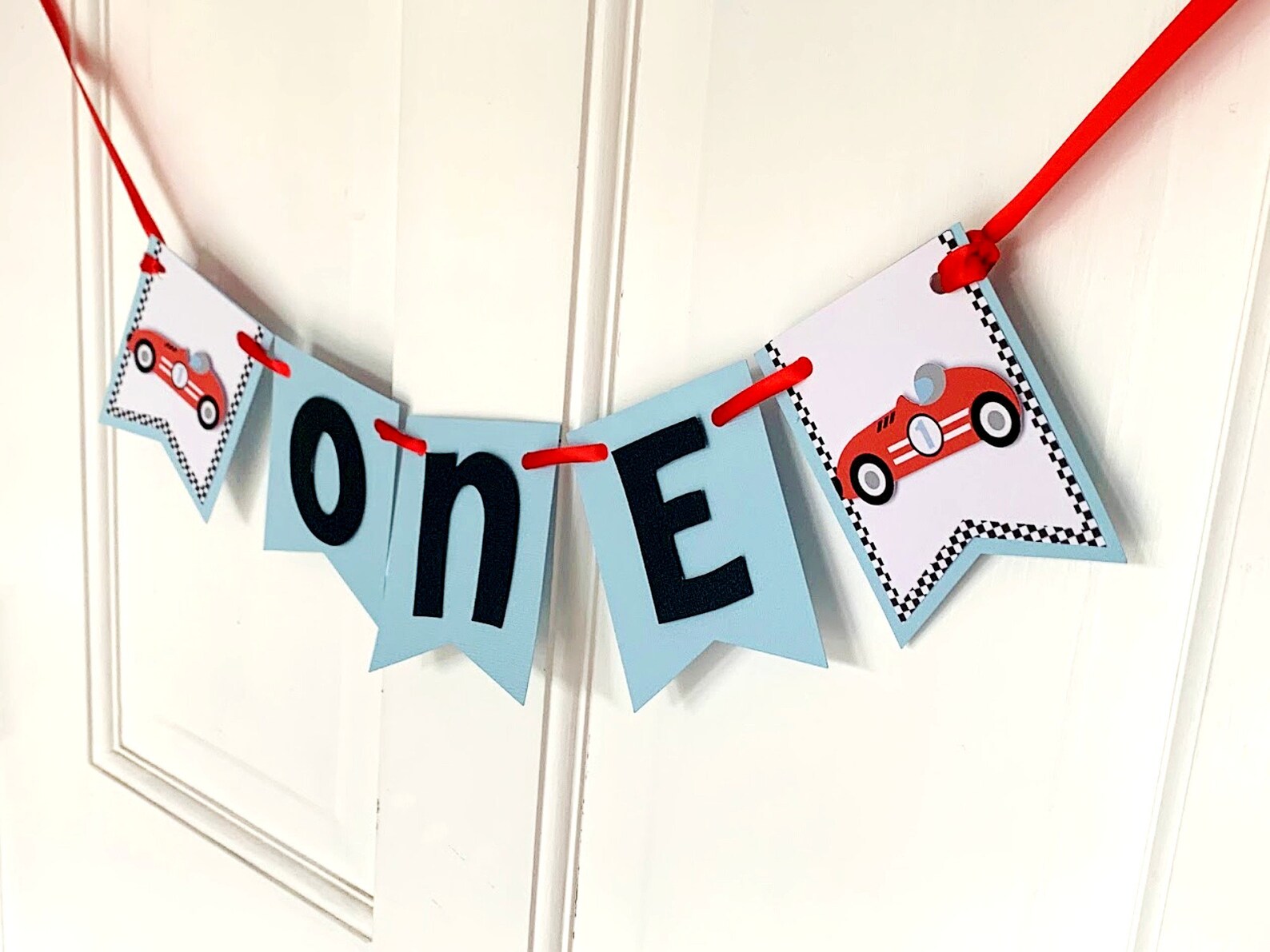 Vintage Race Car High Chair Banner, Fast One Birthday Decoration, Two ...