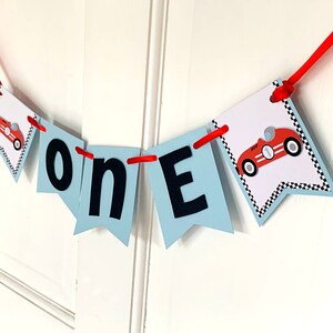 Vintage Race Car High Chair Banner, Fast One Birthday Decoration, Two ...