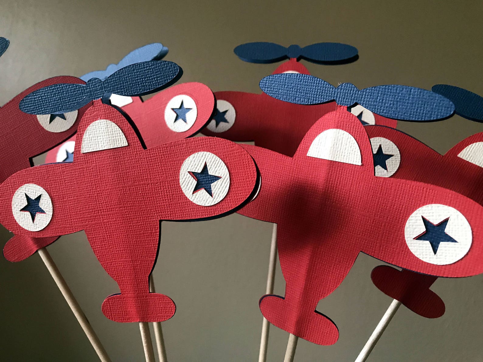 Airplane Party Centerpiece, Vintage Biplane Baby Shower Decoration ...