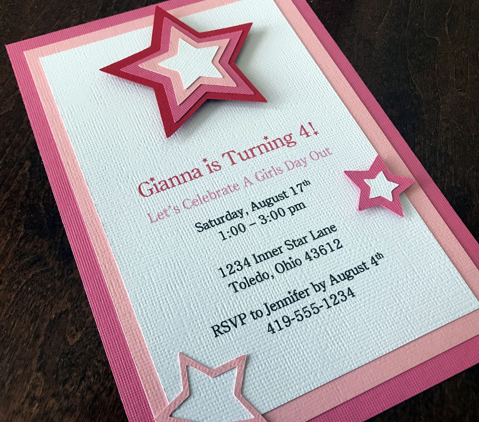 Star Party Invitation Girl Doll Party Invitation American | Etsy