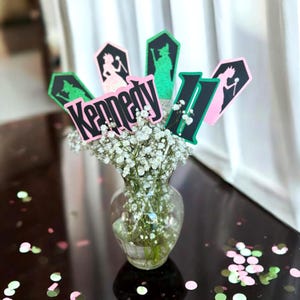 Good Witch Bad Witch Birthday Party Centerpiece. Wicked Pink & Green ...