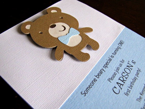 Teddy Bear Birthday Party Invitations, Teddy Bear Baby Shower Invites ...