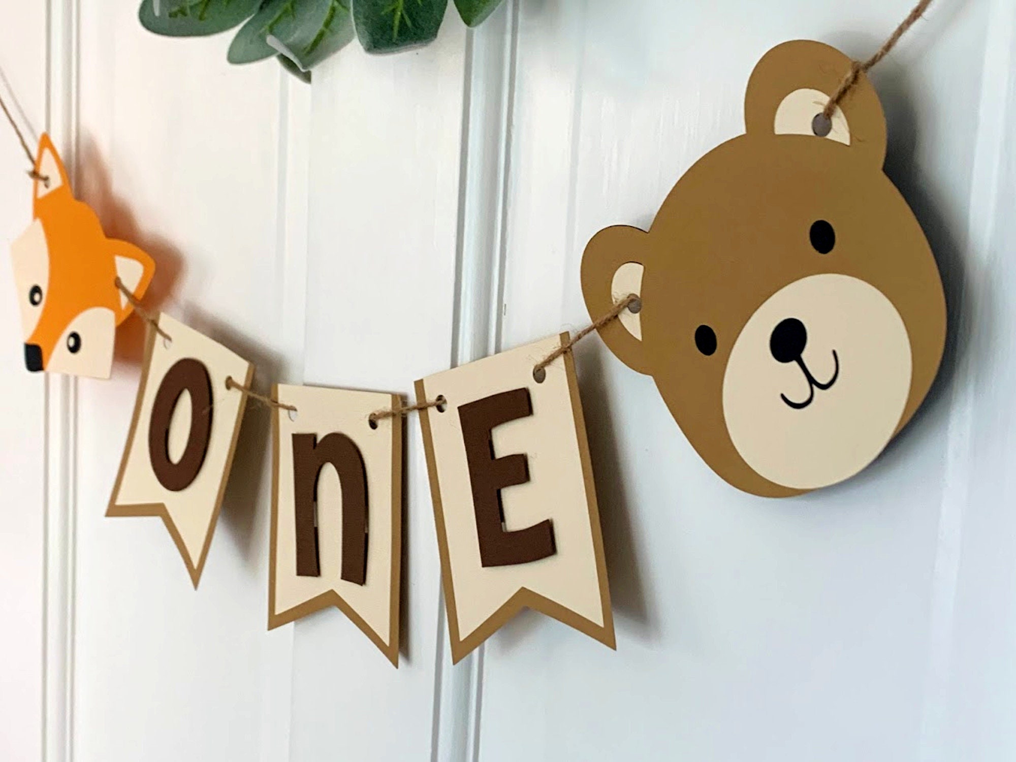 Woodland High Chair Banner, Forest Animals 1st Birthday Party Decor - Etsy