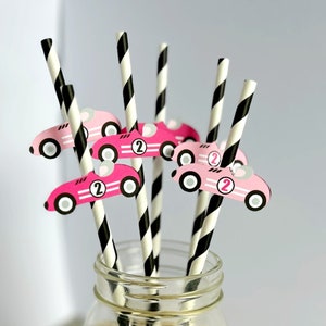 Girl Two Fast Centerpiece, Pink Race Car Party Decoration, Fast One ...