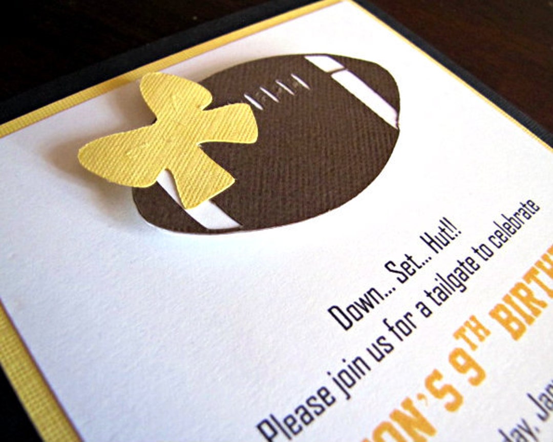 Football Party Invitations, Girl Football Baby Shower Invitations ...