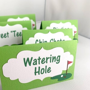 Golf Party Food Labels, Masters Menu Tent Cards, Hole in One Birthday ...