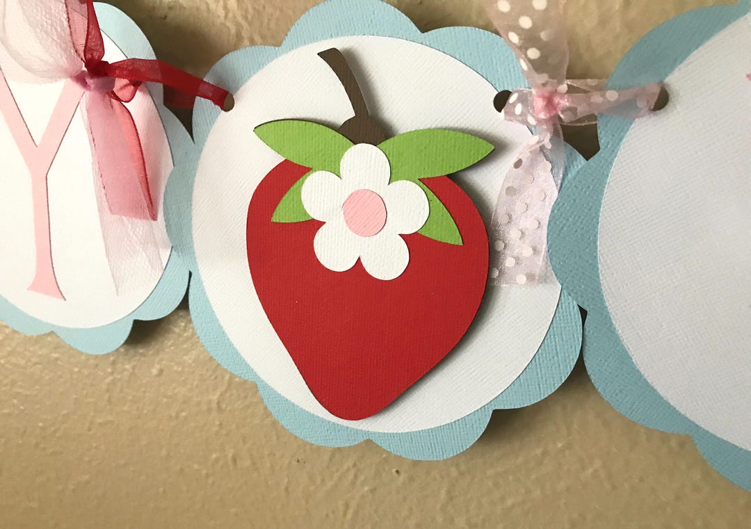 Strawberry Party Banner, Strawberry Birthday Decoration, Berry Sweet ...