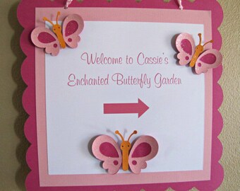 Butterfly Door Sign Butterfly Welcome Sign Butterfly