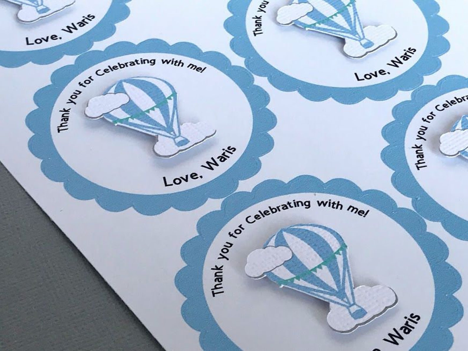 Hot Air Balloon Stickers Personalized up up and Away Birthday | Etsy