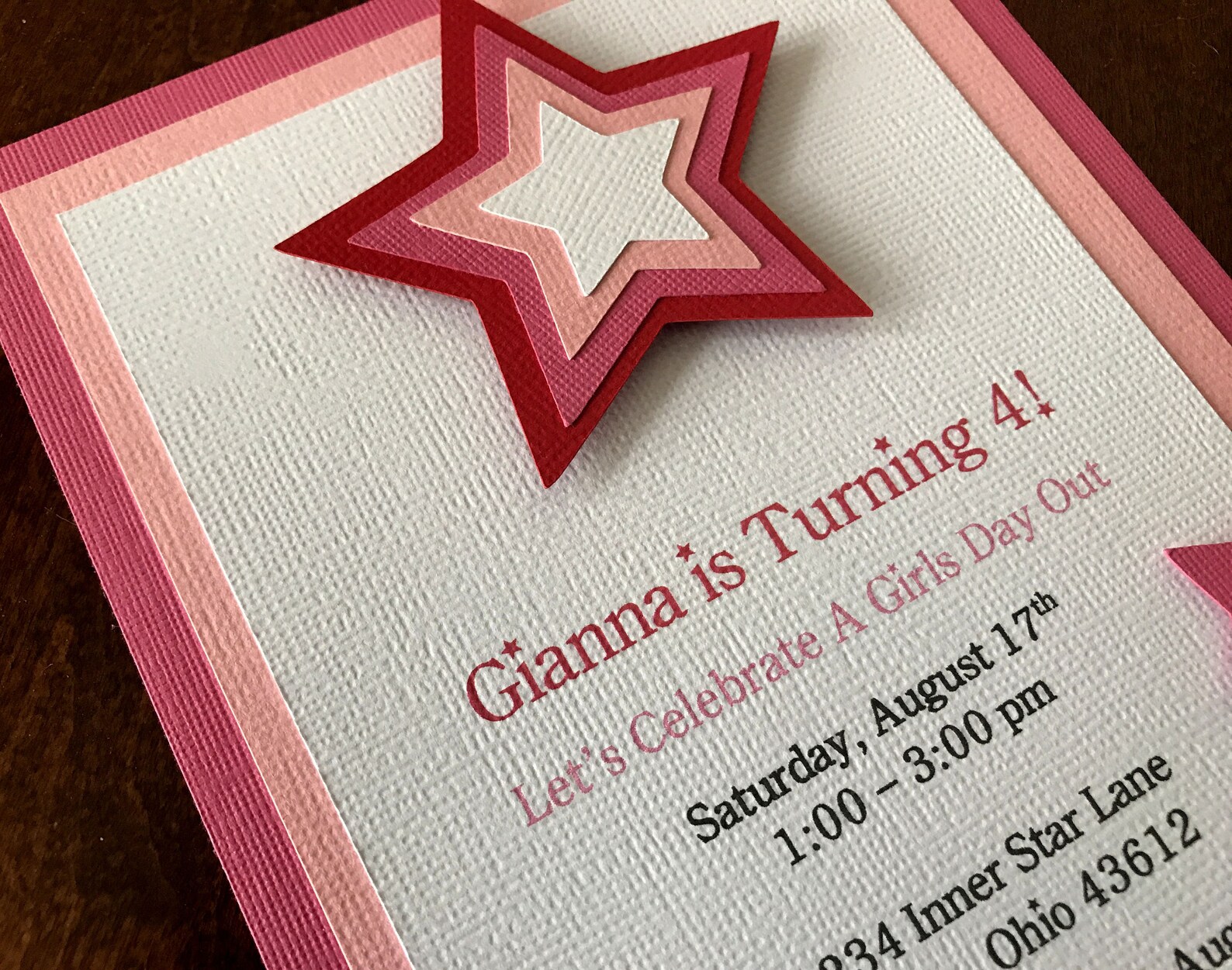 Star Party Invitation Girl Doll Party Invitation American | Etsy