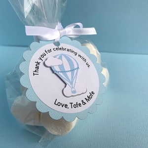 Hot Air Balloon Favor Tags, Personalized Birthday Label, Baby Shower ...