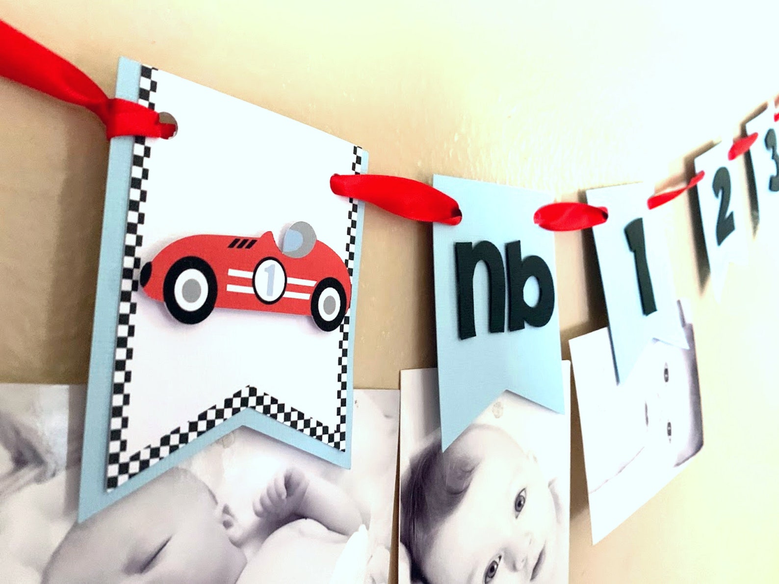 Vintage Race Car High Chair Banner, Fast One Birthday Decoration, Two ...