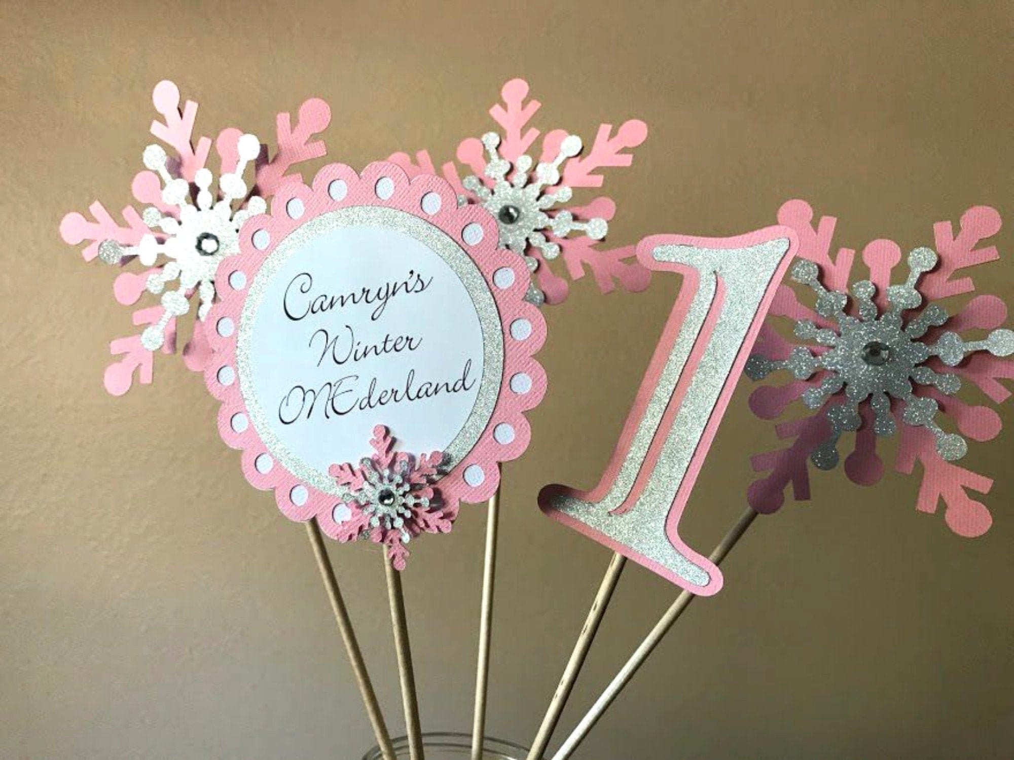 Snowflake Party Centerpiece, Winter Onederland Decoration, Winter ...