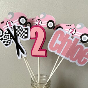Girl Two Fast Centerpiece, Pink Race Car Party Decoration, Fast One ...