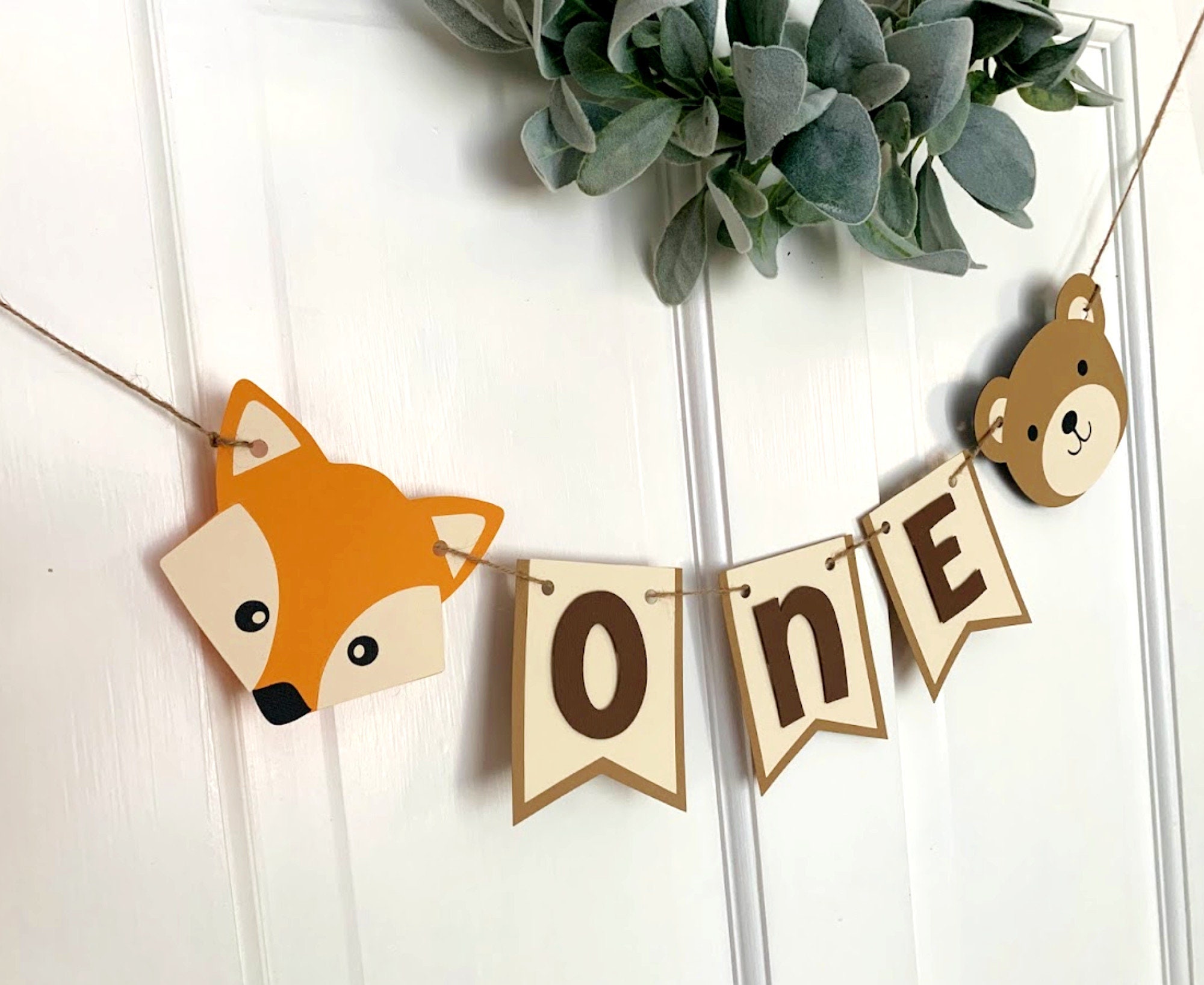 Woodland High Chair Banner: Forest Animals 1st Birthday Decor - Etsy