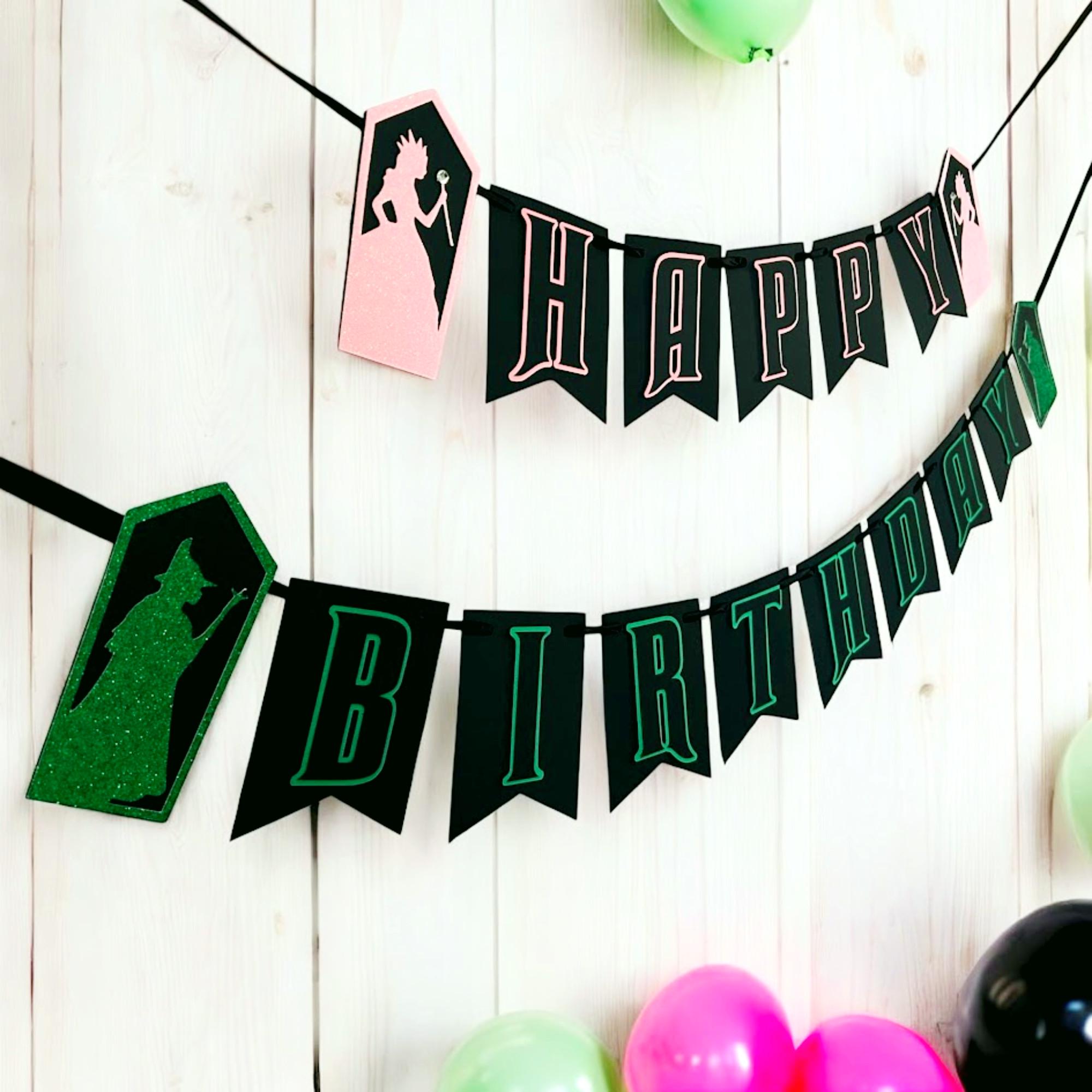 Good Witch Bad Witch Birthday Party Centerpiece. Wicked Pink & Green ...