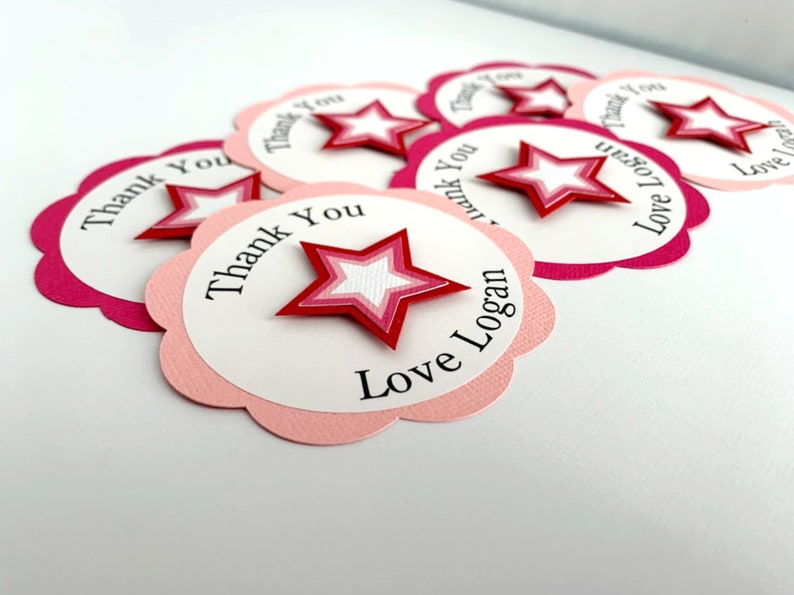 Star Party Thank You Tags, Personalized American Birthday Favor Tags ...