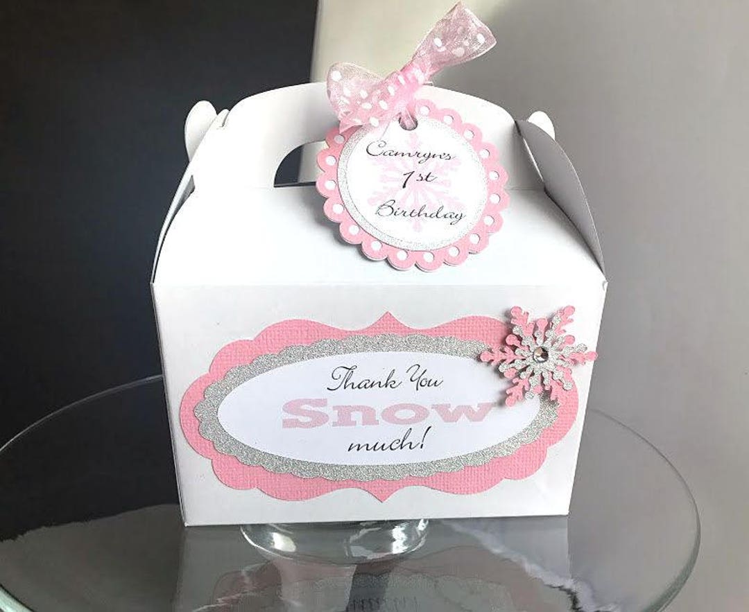 Snowflake Favor Boxes, Winter Wonderland Goodie Box, Winter Onederland ...