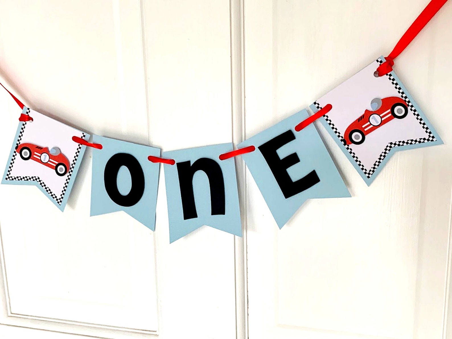 Vintage Race Car High Chair Banner, Fast One Birthday Decoration, Two ...