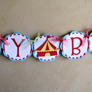 Circus Birthday Party Banner, Carnival Party Decoration, Big Top Happy ...