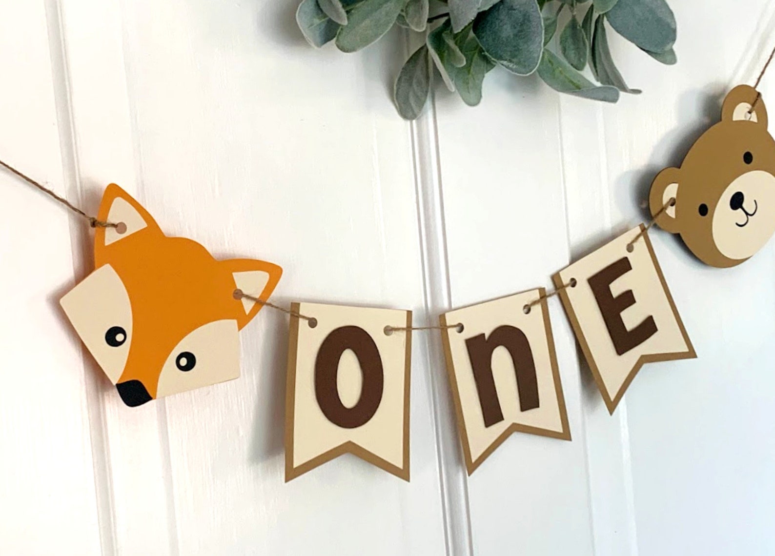 Woodland High Chair Banner Forest Animal 1st Birthday - Etsy