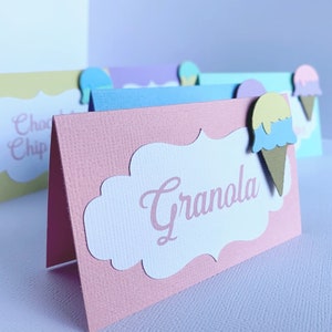 Ice Cream Party Food Cards: Birthday Baby Shower Place Cards - Set of ...