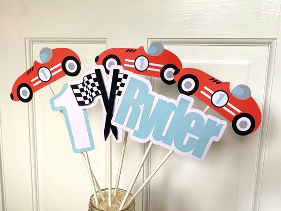 Vintage Race Car Centerpiece Personalized Fast One Party - Etsy