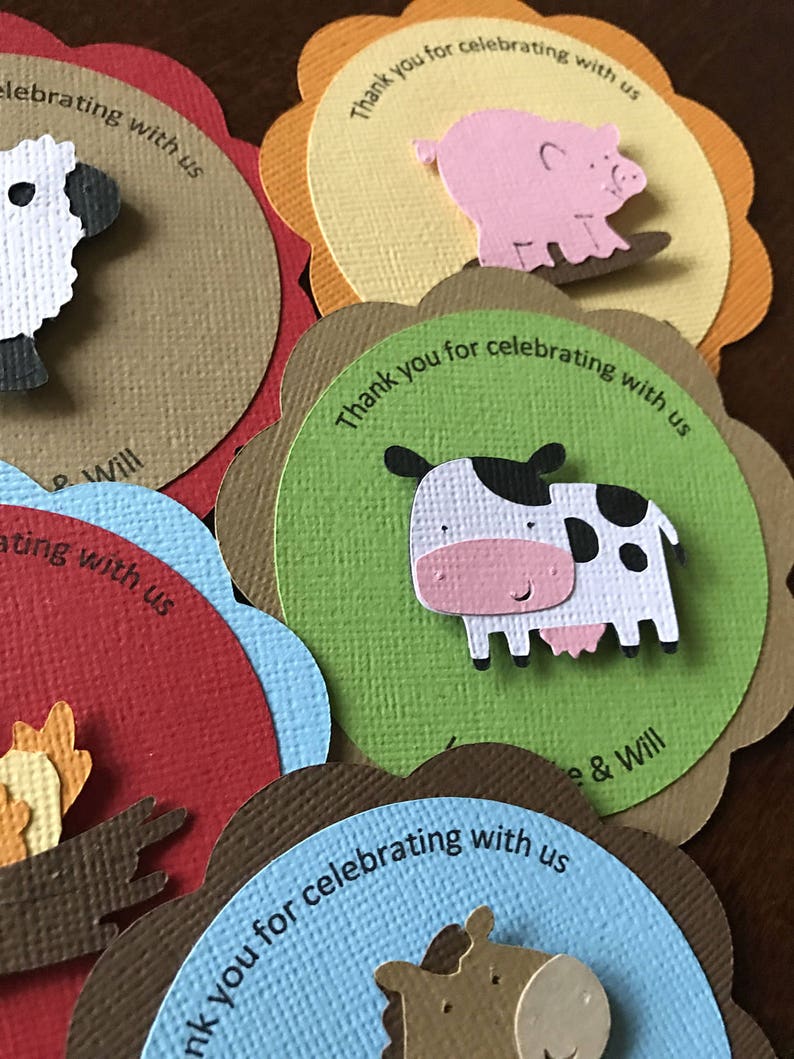 Farm Animal Favor Tags Barn Birthday Party Goodie Bag Tag | Etsy